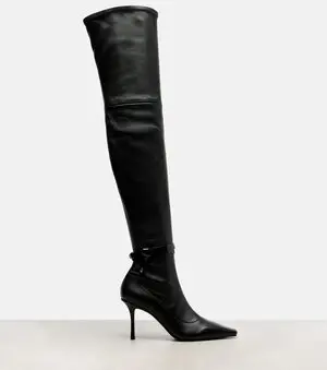 JIMMY CHOO Camie 85 Leather Over-the-knee Boots - Black