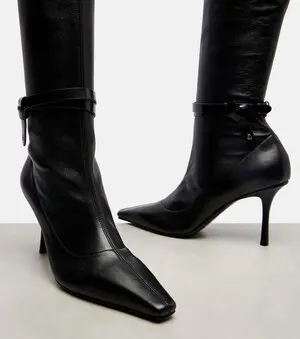 JIMMY CHOO Camie 85 Leather Over-the-knee Boots - Black