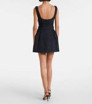 SELF-PORTRAIT Belted Bouclé Mini Dress