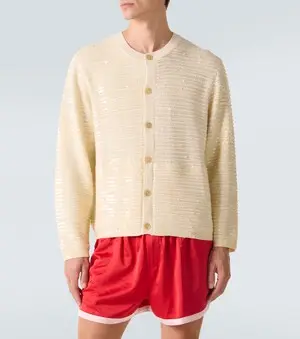BODE Sequin Embellished Wool Cardigan