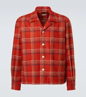 BODE Gable Plaid Wool Flannel Overshirt - Red