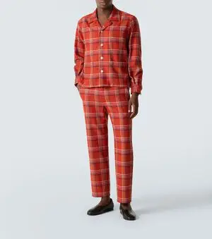 BODE Gable Plaid Wool Flannel Overshirt - Red