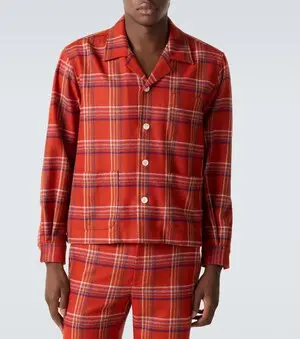 BODE Gable Plaid Wool Flannel Overshirt - Red