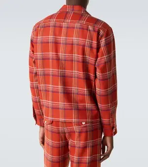 BODE Gable Plaid Wool Flannel Overshirt - Red