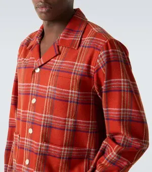 BODE Gable Plaid Wool Flannel Overshirt - Red