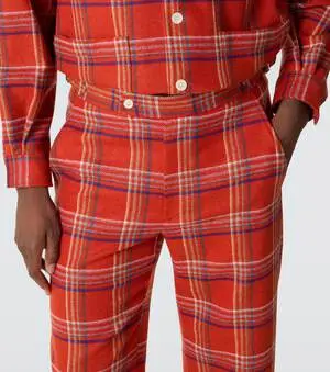 BODE Gable Plaid Wool Flannel Straight Pants