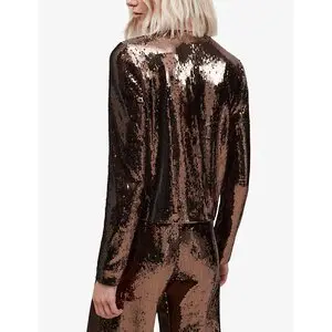 RO&ZO Sequin-embellished Jacket With Bow Detail