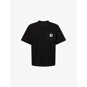 Sacai X Carhartt Wip Short-sleeve Cotton-jersey T-shirt - Black