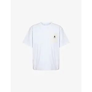 Sacai X Carhartt Wip Short-sleeve Cotton-jersey T-shirt - White