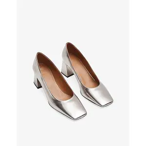 JOSEPH Metallic Leather Heeled Pumps