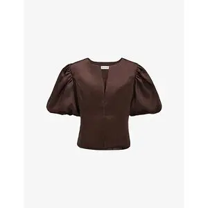 PHASE EIGHT Ivy Puff-sleeve Satin Top