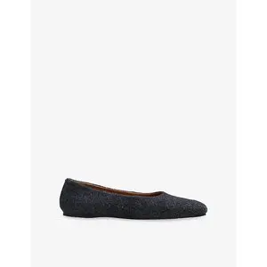 JOSEPH Textured Flannel Ballet Flats