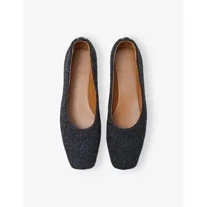 JOSEPH Textured Flannel Ballet Flats