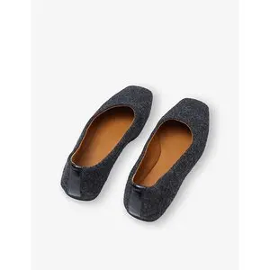 JOSEPH Textured Flannel Ballet Flats