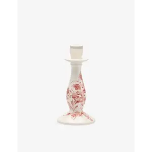 ANNA + NINA Whimsical Rose Earthenware Candleholder - Red