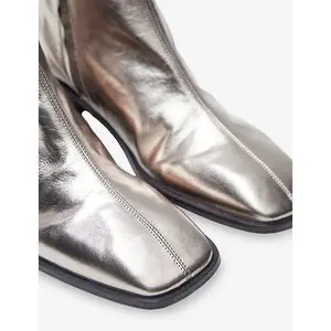 JOSEPH Metallic Leather Ankle Boots
