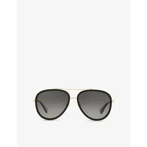 Gucci Gg0062s Pilot-frame Sunglasses - Gold