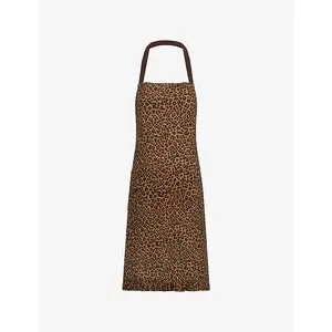 ANNA + NINA Leopard-print Tie-up Cotton Apron