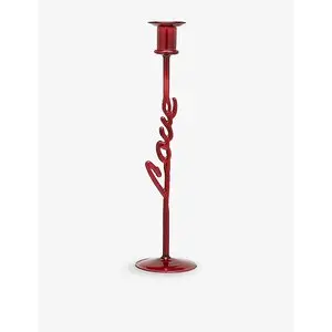 ANNA + NINA Carmine Love Borosilicate Glass Candleholder - Red