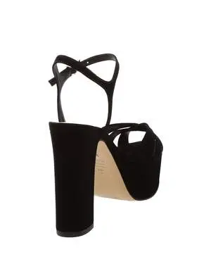 Schutz Keefa Nubuck Platform Sandals - Black