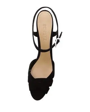 Schutz Keefa Nubuck Platform Sandals - Black