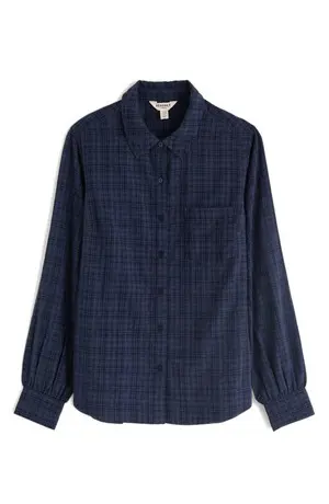 SEASALT CORNWALL Isla Plaid Organic Cotton Blend Shirt - Maritime