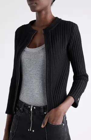 Isabel Marant Dixie Reversible Wool Zip Cardigan