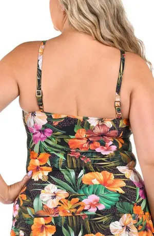 La Blanca Tropical Print Tankini Top