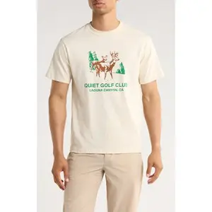 QUIET GOLF Laguna Canyon Graphic T-shirt - Bone