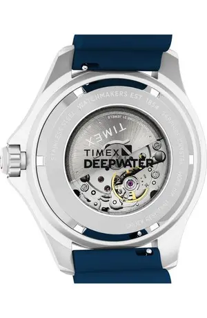 TIMEX® Deepwater Meridian Automatic Rubber Strap Watch - Blue