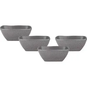 STONE + LAIN Olivia Stoneware 4-piece Bowl Set - Gray