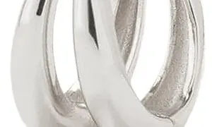 MADE BY MARY Split Huggie Hoop Earrings - Silver