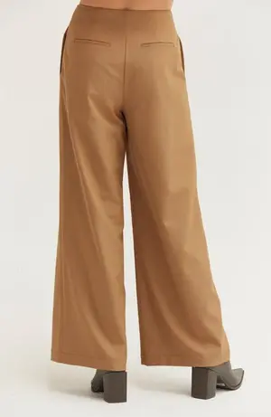 CRESCENT Pleated Wide-leg Trousers