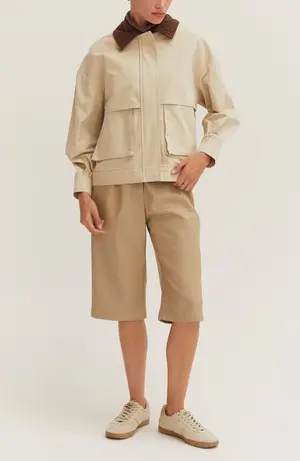 CRESCENT Contrast Collar Canvas Barn Jacket