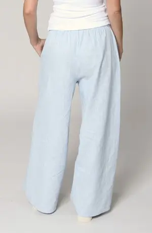 LEISURE LAB Linen Palazzo Pant - Azzuro