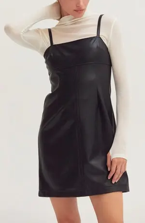 CRESCENT Faux Leather Mini Dress
