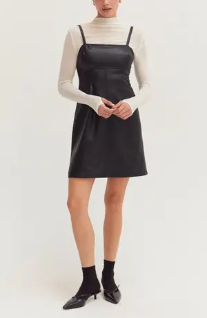 CRESCENT Faux Leather Mini Dress