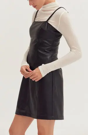 CRESCENT Faux Leather Mini Dress