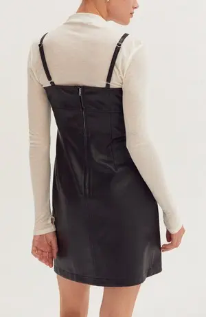 CRESCENT Faux Leather Mini Dress