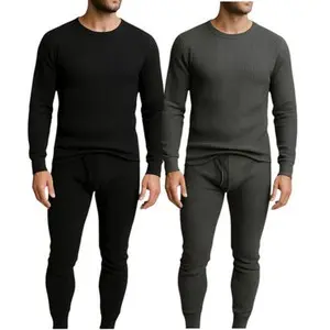 BENBEN 2 Pack Thermal Set 4 Piece Top And Bottom Full Sets - Black/charcoal