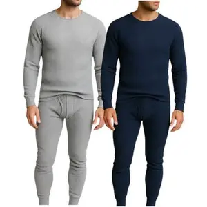 BENBEN 2 Pack Thermal Set 4 Piece Top And Bottom Full Sets - Grey/navy
