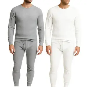 BENBEN 2 Pack Thermal Set 4 Piece Top And Bottom Full Sets - Grey/white