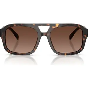 Tory Burch 55mm Polarized Gradient Pilot Sunglasses - Dark Tortoise/polar Brown