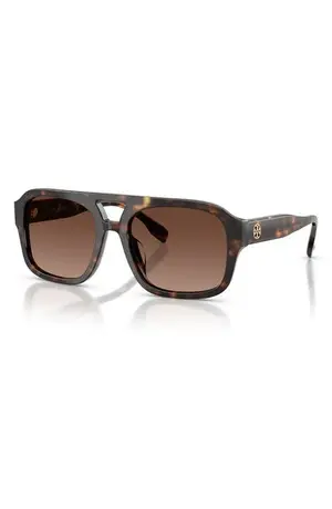 Tory Burch 55mm Polarized Gradient Pilot Sunglasses
