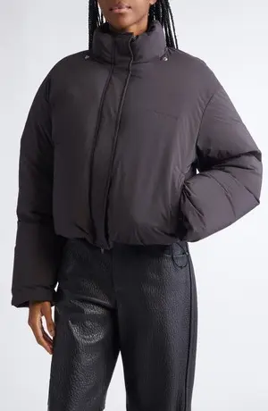 Alexander Wang Crop Puffer Jacket With Removable Scarf