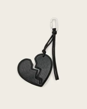 ALLSAINTS Broken Heart Leather Keyring - Black