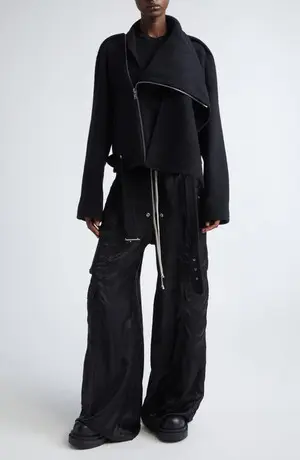 Rick Owens Concordians Cashmere Crop Flight Jacket