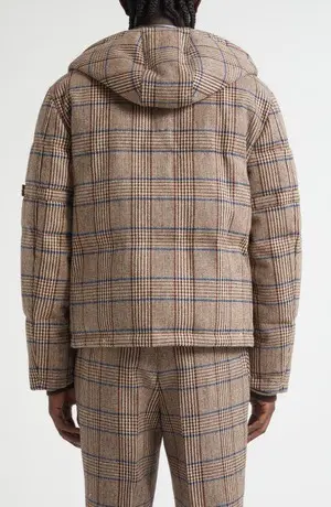 Thom Browne Hunting Wool Tweed Down Bomber Jacket