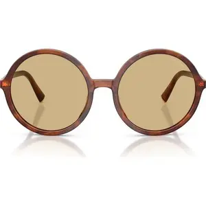 Miu Miu 59mm Round Sunglasses - Striped Tobacco/yellow
