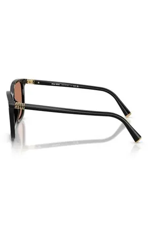 Miu Miu 53mm Square Sunglasses - Black/brown